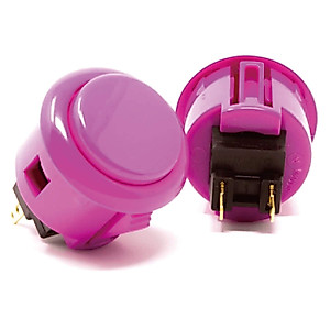 Sanwa 6 pcs OBSF-30 Original Push Button 30mm - for Arcade Jamma Video Game & Arcade Joystick Games Console (Purple) S@NWA