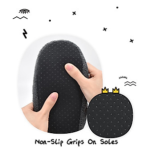 VAGUKU Boys House Slippers With Non Skid Bottoms, Cute Animal Slipper Socks With Grippers For Big Kids, Cozy Soft Sole Warm Fuzzy House Shoes(Astronaut,5-6)