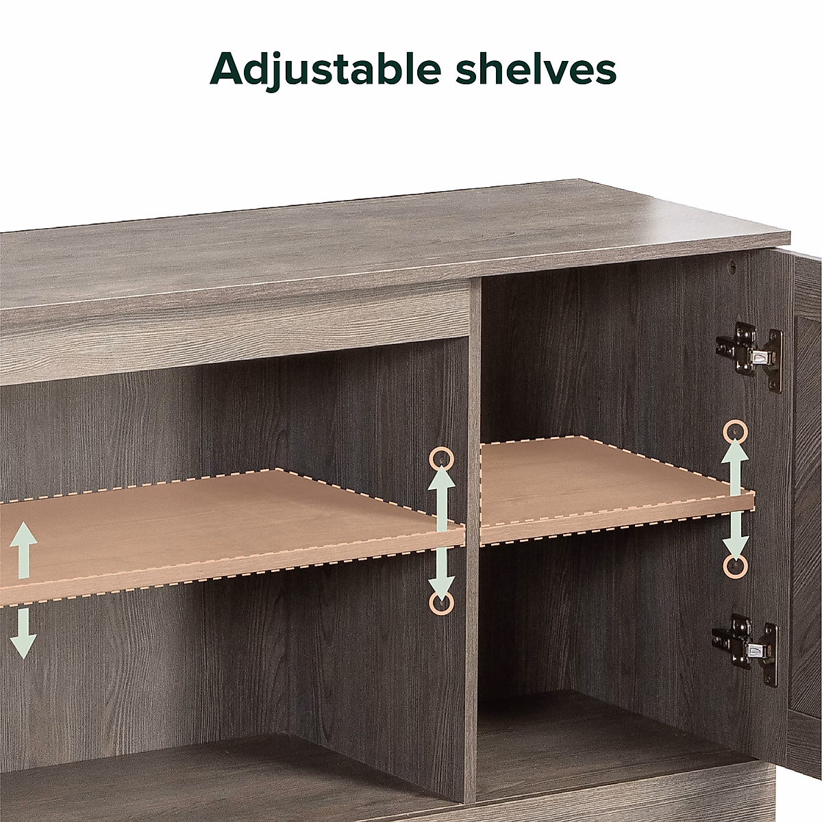 ZINUS Bennett TV Stand for TVs up to 65”, Farmhouse Style Entertainment Center, TV Stand with Storage, Living Room or Bedroom Furniture, Grey