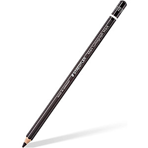 Staedtler Mars Lumograph Black Artist Wooden Lead Pencil - Box of 6 (8B 7B 6B 4B 2B HB) in Metal Box- with Tub 2-Hole Sharpener and Free Eraser