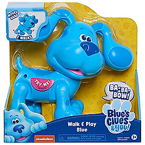 Just Play Blue's Clues & You! Walk & Play Blue, Walking and Barking Interactive Pet, Special Glittery Paw Print, Kids Toys for Ages 3 Up