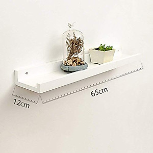 PIBM Stylish Simplicity Shelf Wall Mounted Floating Rack Wooden Solid Wood Cube Storage Shelves Books Display Multifunctional,3 Sizes,3 Colors Avaliable, White , 65X12cm