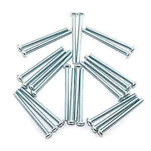 24pcs 8-32 x 2" Machine Screws Metal Mounting Hardware Fitting Fastening Accessories Cross Slotted Round Phillips Head Screw Bolt