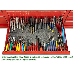 MLTOOLS Pliers Cutters Organizer Pro – Non-Slip Rubber Base Fuel & Solvent Resistant Durable Long-Lasting Tool Storage Box Rack 10 Tools Plier Made in USA | P8248 (2 Pack)