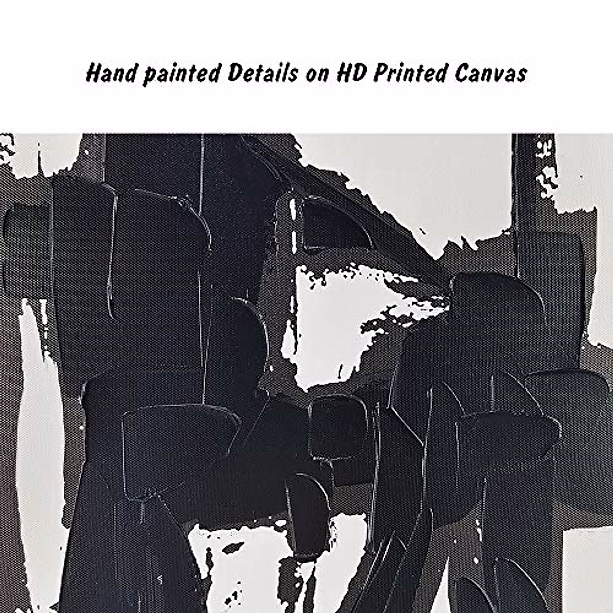 Pinetree Art 3 Panels Black and White Abstract Canvas Wall Art Prints 3D Textured Painting for Living Room (Large)