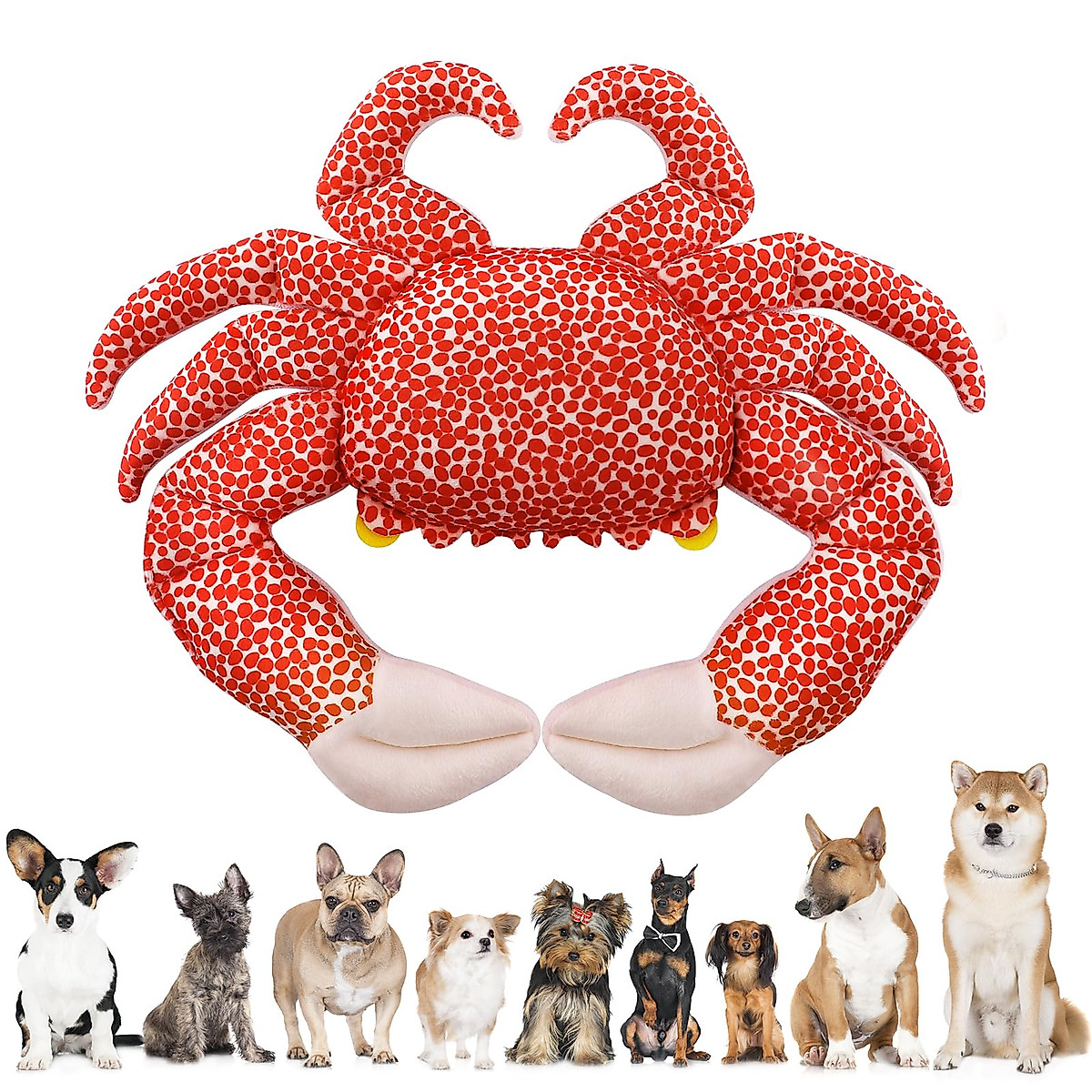 SUJOER Squeaky Crab Dog Toy,Dog Birthday Toy,Interactive Dog Toys for Boredom,Pink Puppy Dog pals Toy,Funny Toys for Dogs to Keep Them Occupied,Cute Best Dog Toys to Keep Them Busy