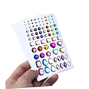 SEWACC Self Adhesive Acrylic Crystal Rhinestone Jewel Stickers Sheets Assorted Colors and Shapes for Crafts DIY Projects Nail Multicolor Type 2