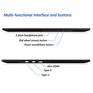 Serchou with HDMI and Type-C Interface External Expansion Screen 17.3-inch Narrow HD Display Screen Thin and Portable