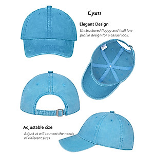 AOSMI 3 Pack Vintage Washed Cotton Dad Hat Baseball Caps Adjustable Men Women Summer Unstructured Soft Low Profile Blank Plain Ball Cap