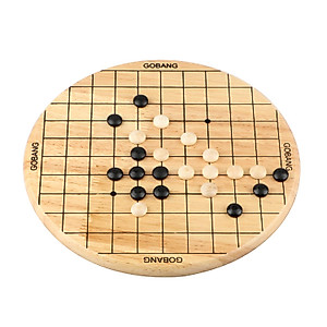 Wondertoys Wooden Chinese Checker Game for Kids 2 in 1 Chinese Checkers & Gobang (Five in a Row) Wooden Board Game Family Board Game Combo Set