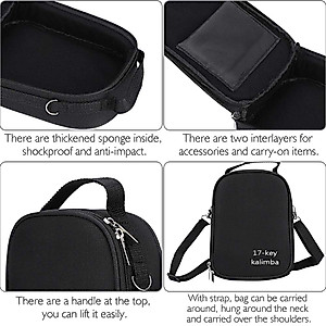 Dilwe Kalimba Bag, 17Keys Portable Kalimba Case Thumb Finger Piano Storage Shoulder Bag Handbag Box, Thumb Piano Bag Kalimba Storage Bag Musicial Instrument