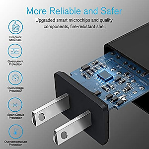 3-Pack Quick Charge 3.0 USB Wall Charger Adapter,18W Charging Block Fast Charger for Samsung Apple iPhone Ipad Google LG HTC and More(Quick Charge 2.0 Compatible) Qualcomm Certified USB Charger TININ