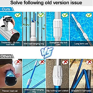 YEECHUN Professional 15 Foot Swimming Pool Pole Telescopic Aluminum Fits Pool Net Skimmer Rake Vacuum Head Brush Cleaning Equipment Heavy Duty,for Skimmer Nets, Vacuum Heads and Brushes