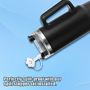 6pcs Silicone Anti-Leaking Stoppers, Spill Proof Stopper Compatible with Stanley, White Cloud Shaped Straw Covers Reusable Dust-Proof Straw Tips Cover for Stanley 40oz 30 oz Tumbler