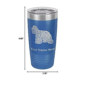 LaserGram 20oz Vacuum Insulated Tumbler Mug, Cocker Spaniel Dog, Personalized Engraving Included (Dark Blue)