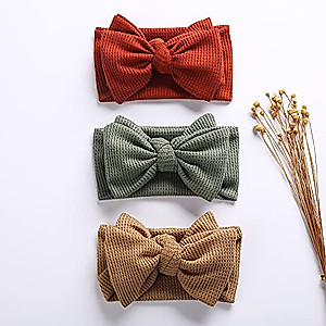 GEZISAN Baby Headbands Waffle Hairband with Bows for Baby Girls Newborn Infant Toddlers Kids