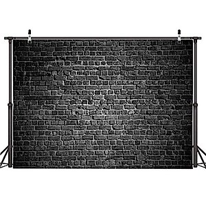 AIIKES 7x5FT Black Brick Backdrop Brick Wall Backdrop for Photography Baby Shower Birthday Party Decoration Backdrop Photo Studio Props11-894