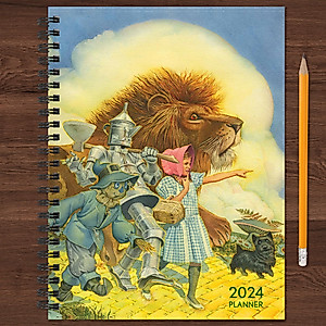 TF PUBLISHING 2024 Wizard of Oz Medium Weekly Monthly Planner | Monthly Life Planner for Women with 2 Page Spreads | 12 Month Calendar and Planning Prompts | Planner for School or Work | 6.5"x8"