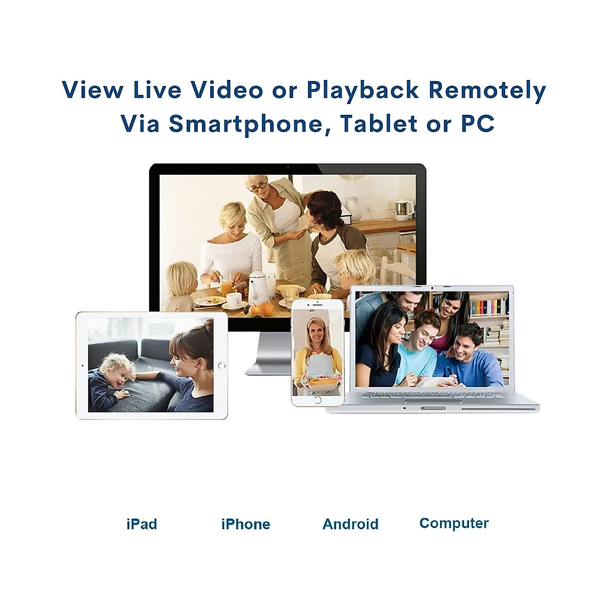 Evertech H.265 8 Channel Hybrid DVR Security Recorder with 2TB Hard Drive, Compatible with 720P, 1080P AHD/TVI/CVI/Analog Cameras