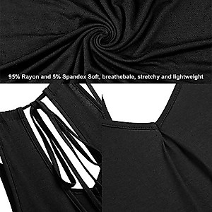 Tiddylove Nightgown for Women V-Neck Women Pajama Dress Loose Sleepwear Soft Nightdress Soft Chemise S-2XL Black