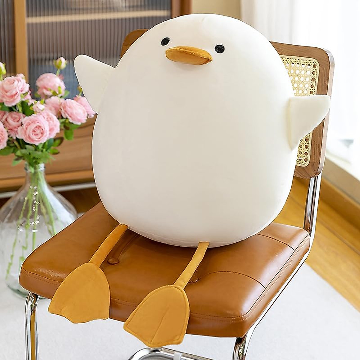 JOSON Duck Stuffed Animals, Cute Duck Plush Pillow, Christmas, Valentine's Day Gifts (White 13.7 inches)