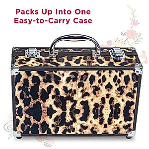 Vokai Makeup Kit Gift Set – 79 Piece - 32 Eye Shadows, 2 Blushes, 2 Lip Glosses, 2 Lipsticks, 2 Eye Liner Pencils, 1 Lip Liner Pencil, 1 Mascara - Case with Carrying Handle