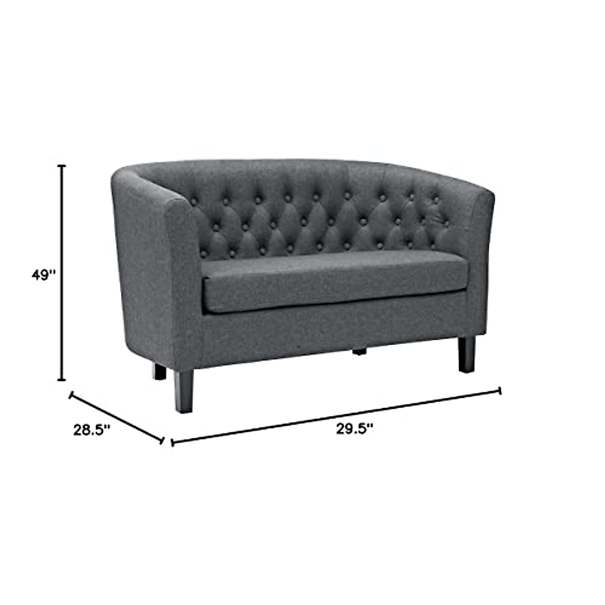 Modway Prospect Upholstered Contemporary Modern Loveseat In Gray