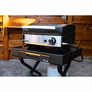 HALO Elite Griddle Propane Gas, 20.7''×13.2''(273sq.in) Cooking Surface with Wind Proof Design and Dual Burner, XL Rear Grease Container, a Bubble Leveler (1 Burner)