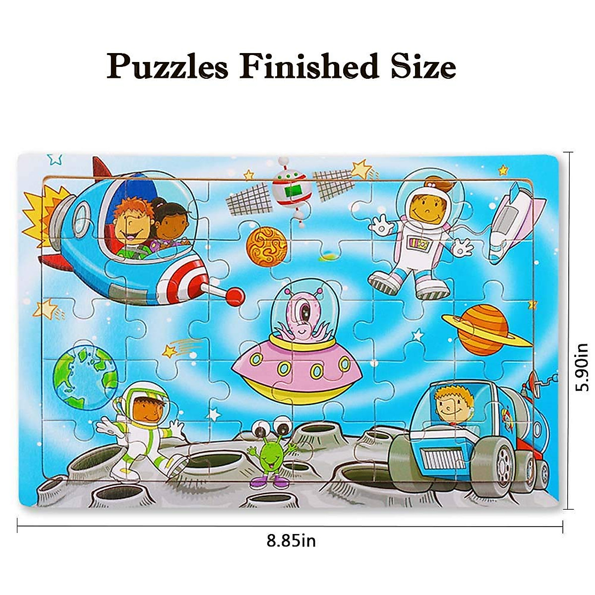 Wooden Jigsaw Puzzles for Kids Age 3-5 Year Old 30 Piece Colorful Wooden Puzzles for Toddler Children Learning Educational Puzzles Toys for Boys and Girls (4 Puzzles)