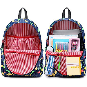 CAMTOP Backpack for Kids Boys School Backpack with Lunch Box for Preschool Kindergarten BookBag Set(Dinosaur-Graffiti Blue