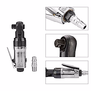 Jadeshay Air Ratchet Wrench, 1/4" Square Drive Straight Shank Pneumatic Ratchet Wrench Professional Tool for Shipbuilding, Machinery Manufacturing and Automobile Industry