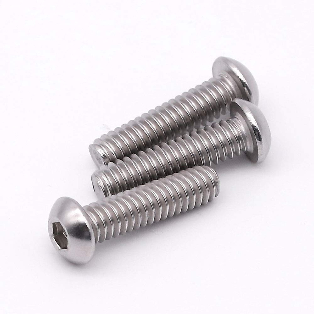 RoyceMart 5/16-18 x 5/8" (25 Pack) Hex Socket Button Head Cap Screws Bolts, Allen Socket Drive, 304 Stainless Steel 18-8, Bright Finish, Full Machine UNC Threads