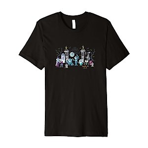 The Haunted Mansion Iconic Characters At Mansion's Entrance Premium T-Shirt