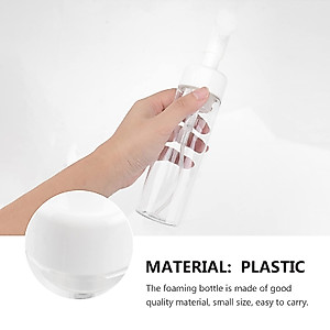 Lurrose Foaming Bottle with Brush, 200ml Plastic Mini foaming soap Dispenser Pump Dispenser Bottle sub Bottle Empty Facial foaming Bottle for Shampoo, Liquid, Oil, 2pcs