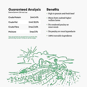 Open Farm Freeze Dried Raw Dog Food, Humanely Raised Meat Recipe with Non-GMO Superfoods and No Artificial Flavors or Preservatives, Grass Fed Beef Recipe Freeze Dried - 3.5oz