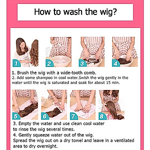 URCGTSA 22 Inches long Hair Wig for Women Black Synthetic Hair Natural Long Straight Wig With Bangs Party Cosplay Wig for Girl (Black brown)