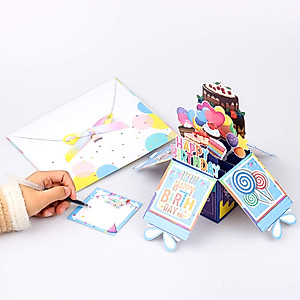 Witgift 3D Pop Up Birthday Card, Happy Birthday Greeting Cards with Envelope & Blank Card, Birthday Gifts for Kids, Women, Men, Wife, Husband, Mom, Dad, Sister, Friend