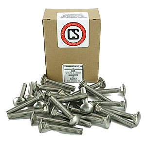 Chenango Supply Stainless 5/16-18 x 2inches Carriage Bolt (1inches to 5inches Lengths Available in Listing), 18-8 Stainless Steel,25 Pieces (5/16-18x2)
