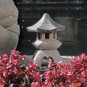 Design Toscano NG29869 Asian Decor Pagoda Lantern Statue, Medium, Two Tone Stone Finish