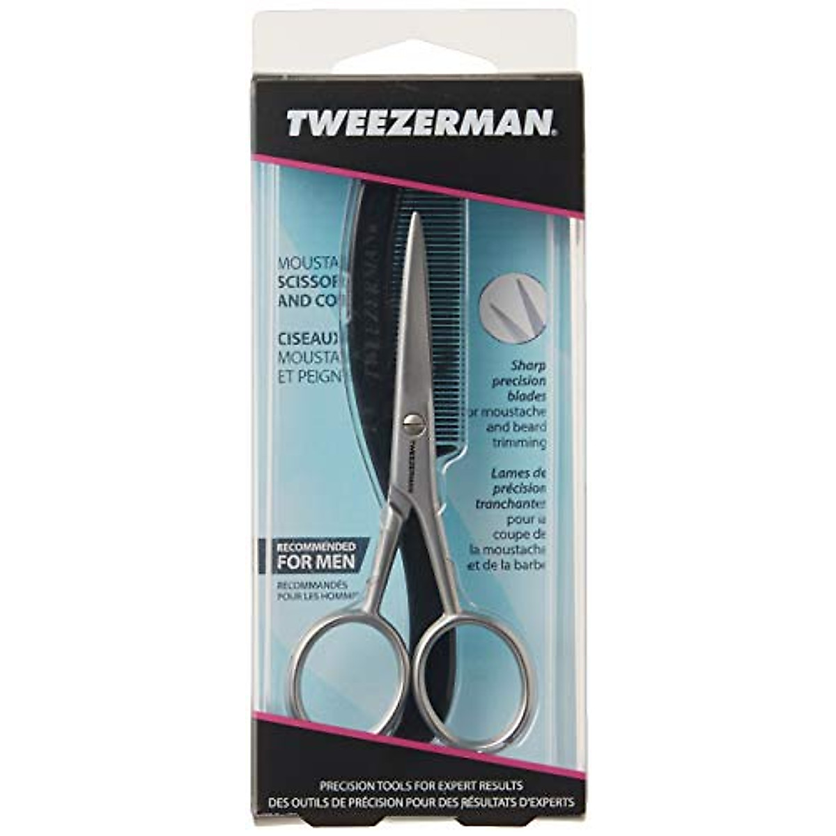 Tweezerman G.E.A.R. Moustache Scissors and Comb Model No. 72031-MG, Black