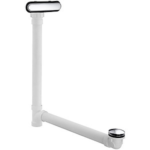 KOHLER 7272-CP Clearflo Slotted Overflow Bath Drain with Toe-Tap Stopper, Above- or Through-the-Floor Placement, Polished Chrome