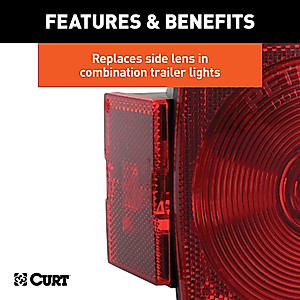 CURT 53515 Replacement Red Side Trailer Light Lens