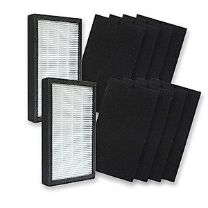 PUREBURG FLT4100 True HEPA Replacement Filter Set Compatible with GermGuardian AC4100 AC4100CA AC4150BL AC4150PCA AC4150PC AC4175W Air Purifiers,Part Number FLT4100, Filter E,FLT11CB4