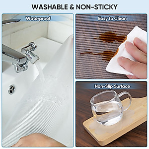 BALEINE Shelf Liner Drawer Liner, 17.25 in x 20 Ft BPA Free Cabinet Liner Non-Toxic Non-Slip Washable Oil Resistant Kitchen Liners (17.25''x20', 2 Roll)