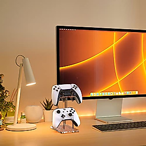 Linkidea Dual Controller Stand Holder Compatible with PS5 DualSense Edge, Xbox Elite/Core Wireless, Switch Pro Controllers Desk Mounts Gaming Accessories.