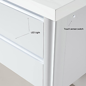 Dowell 023 01 LED 24&30" Water Proof Bathroom Vanity&Resin Sink Set 18" D (30")