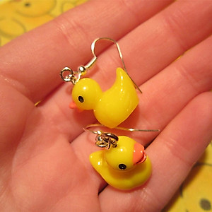 Seakuur 5 Pairs of Cute Duck Earrings Funny Resin Little Duckie Earrings for Women (5 Pairs)