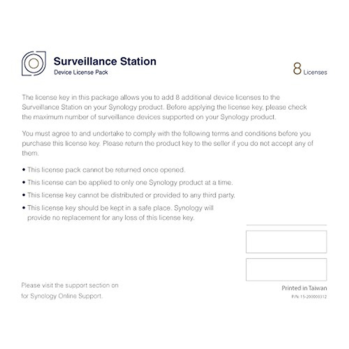 Synology IP Camera License Pack Bundle for 12 Cameras