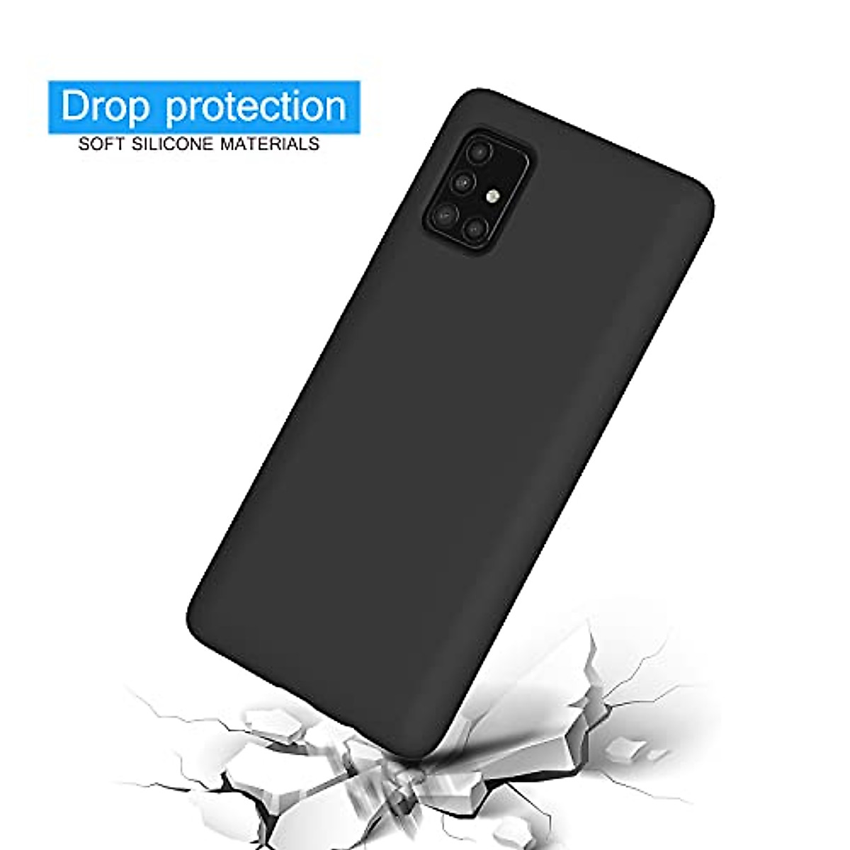 Meifei Galaxy A71 5G Case, Samsung A71 5G Case Liquid Silicone Case Dual Layer Hybrid Hard PC Soft Silicone Gel Rubber Bumper Slim Fit Shockproof Protective Phone Case for Samsung Galaxy A71 5G, Black