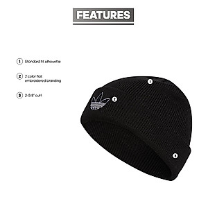 adidas Originals Unisex Sunday Cuff Beanie, Black 2, One Size